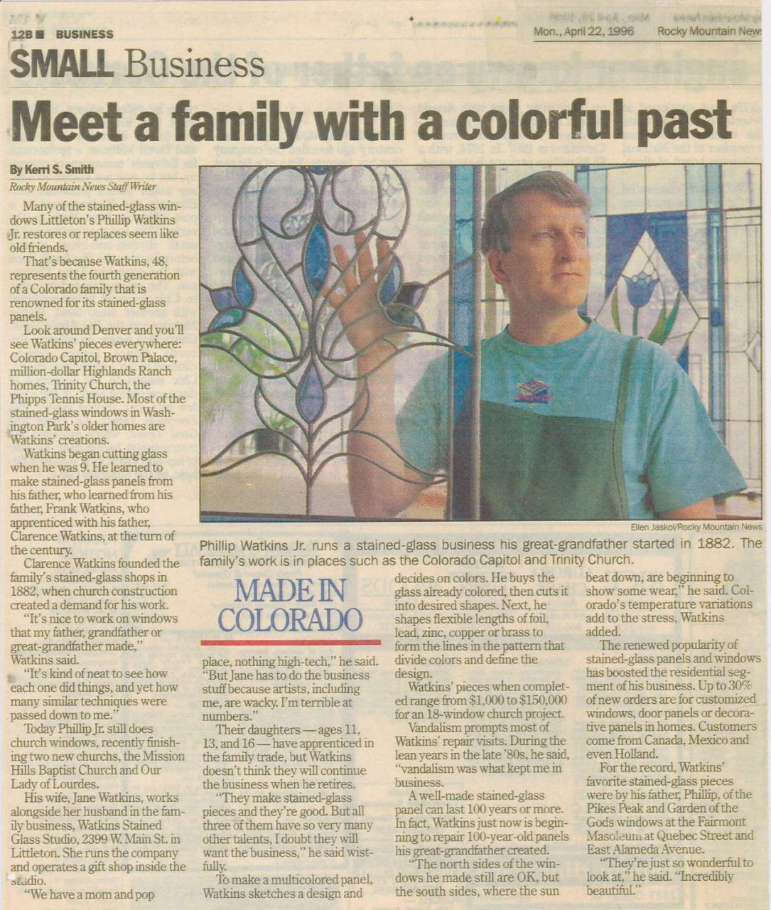 Meet a family with a colorful past – Watkins Stained Glass