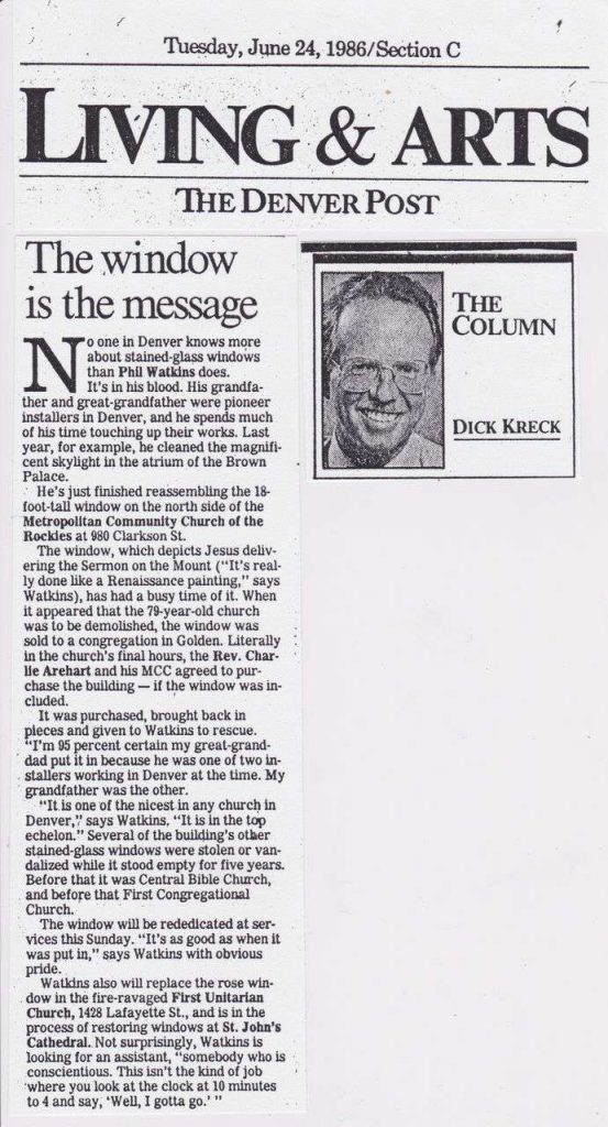 The Window is the message – Watkins Stained Glass