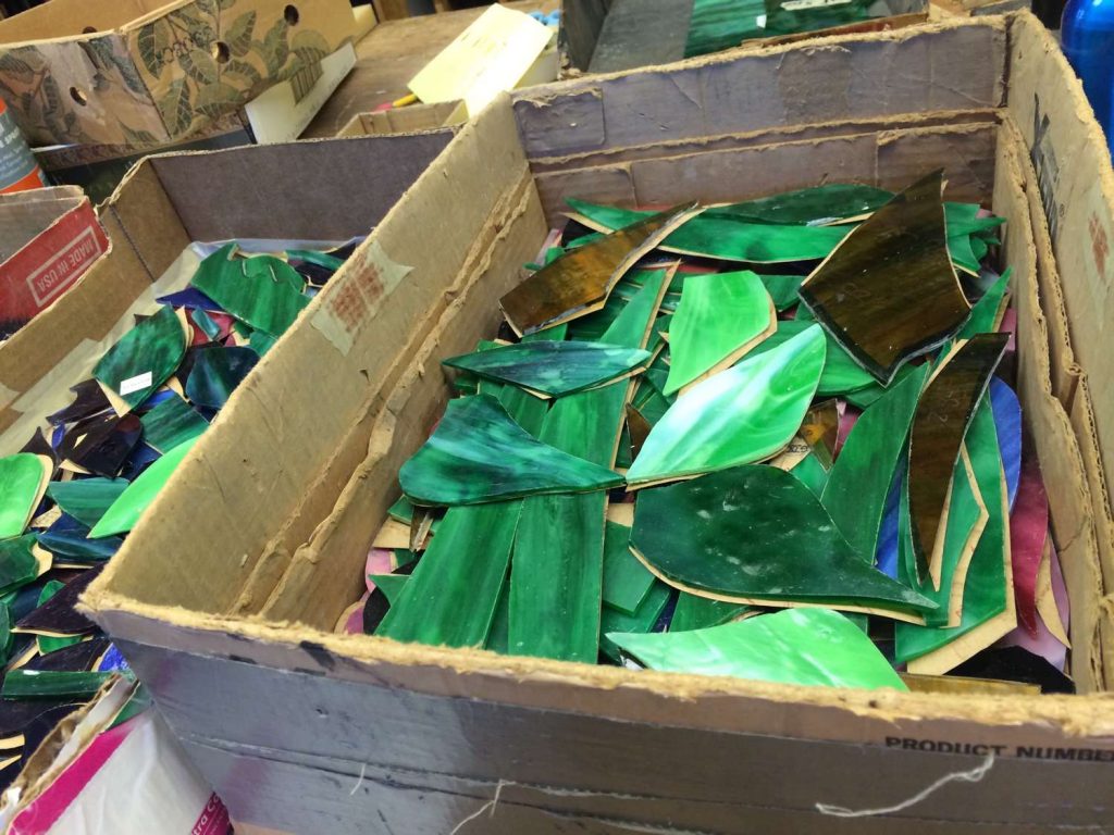 Temple Sinai, boxes of cut glass – Watkins Stained Glass